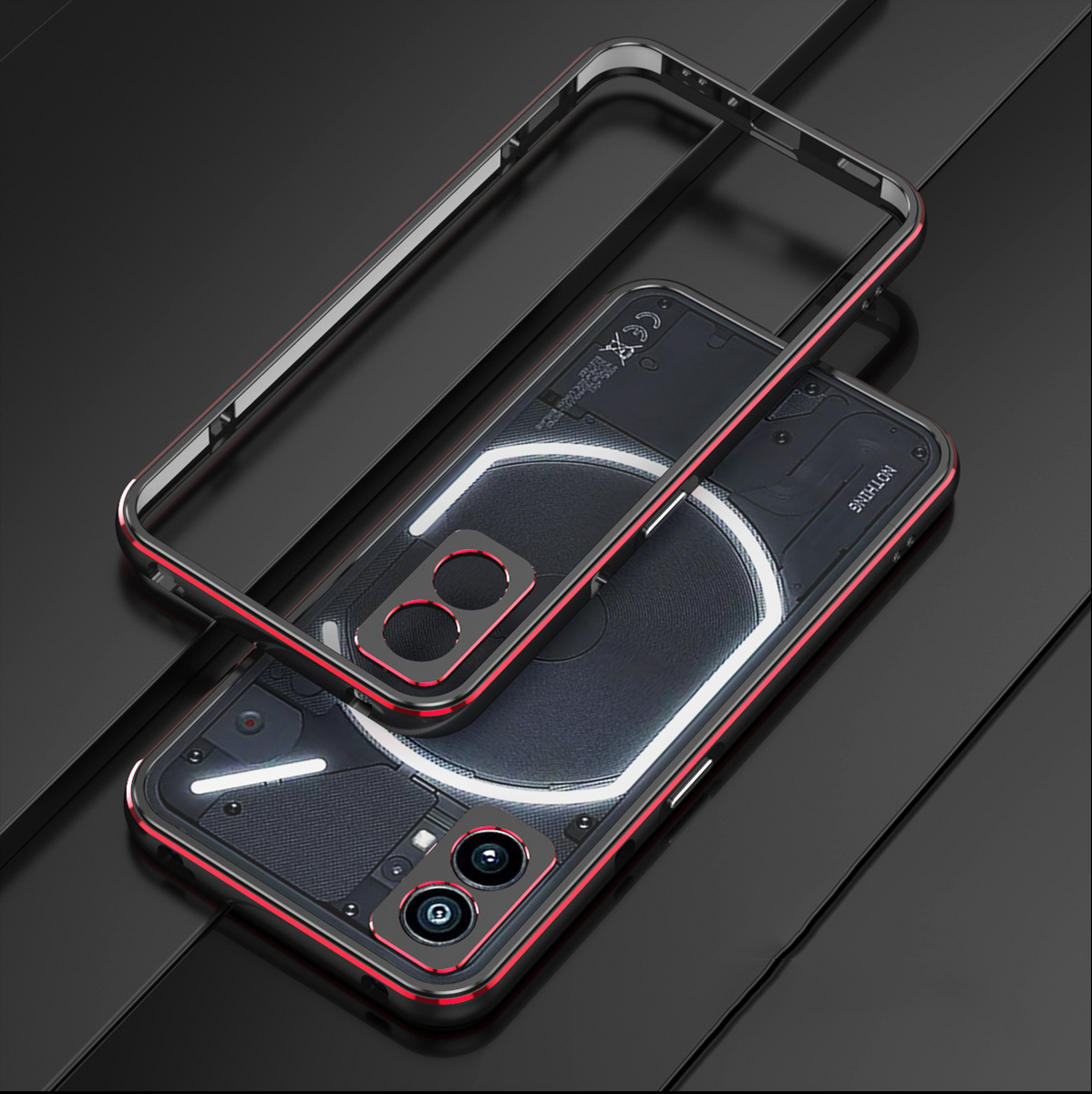 Aluminium Rahmen/Bumper Hülle/Case (inkl. Kamera Abdeckung) für Nothing ...